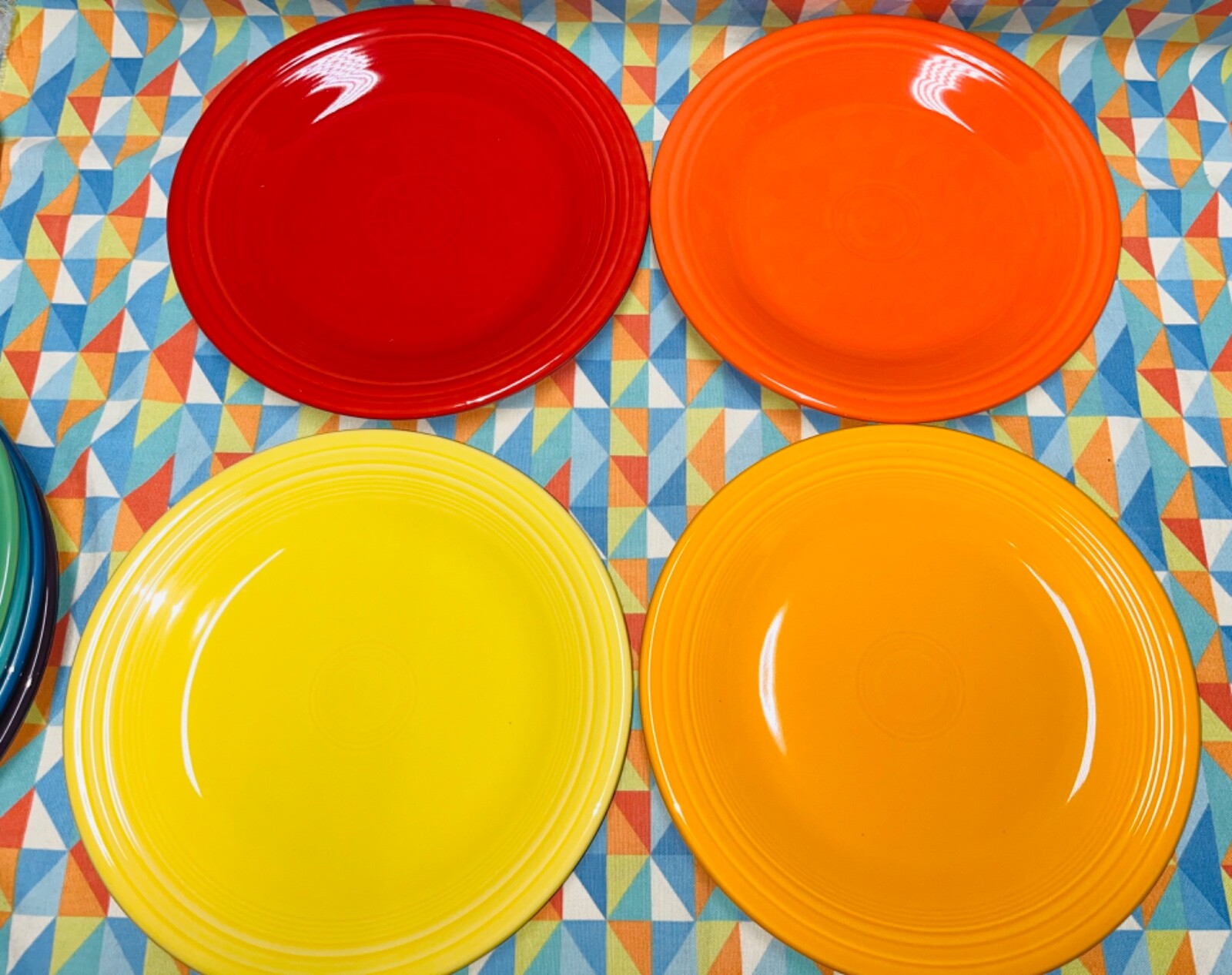 NEW FIESTA RAINBOW 8 DINNER PLATES BRIGHT MIX SET 10.5" FIESTAWARE FREE ...