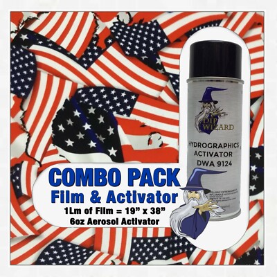 hydrographic film / activator Liberty American Flags hydro dip dipping ...