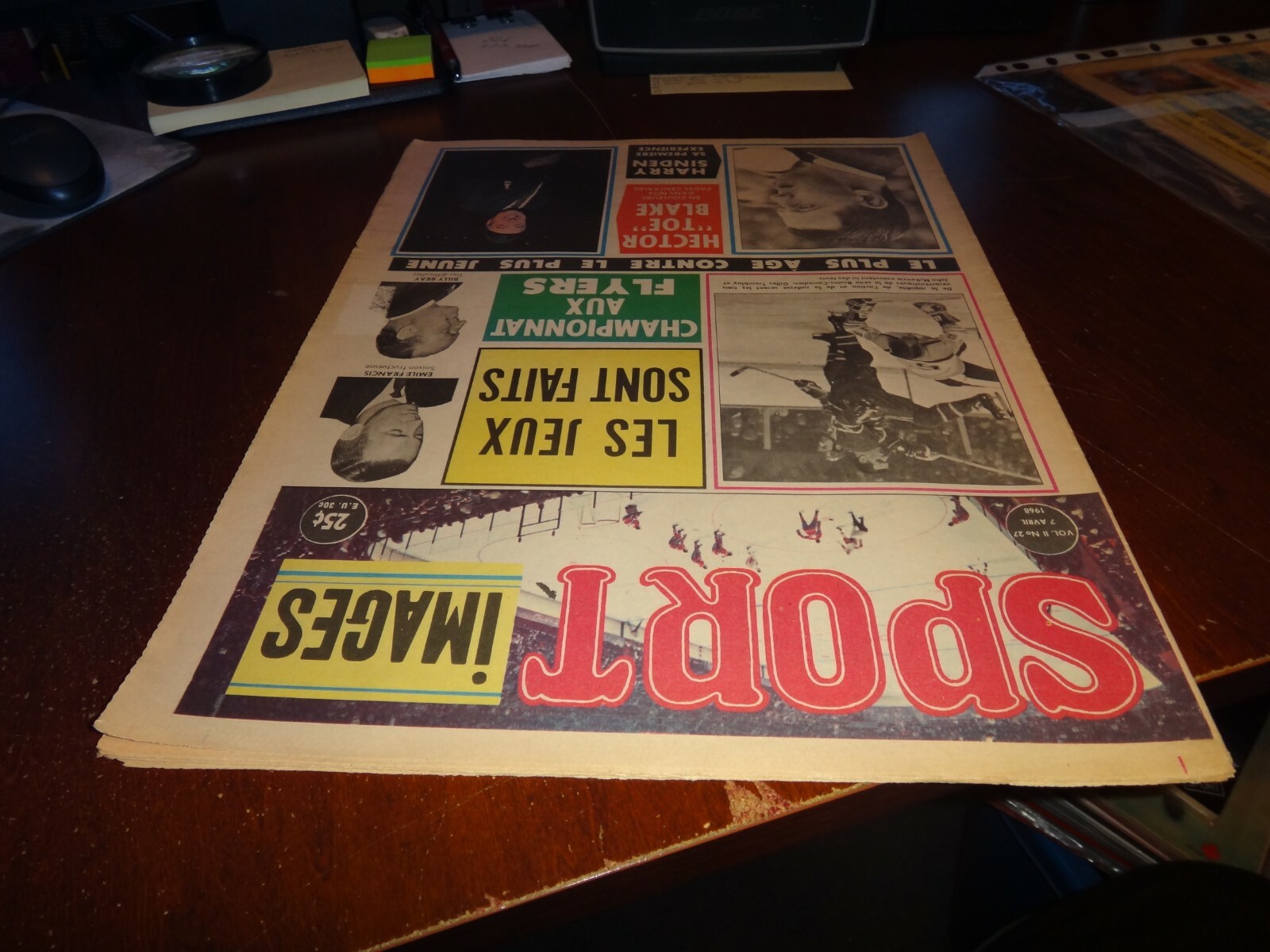 Sport images newpaper hochey montreal canadiens hector toe blake poster ...