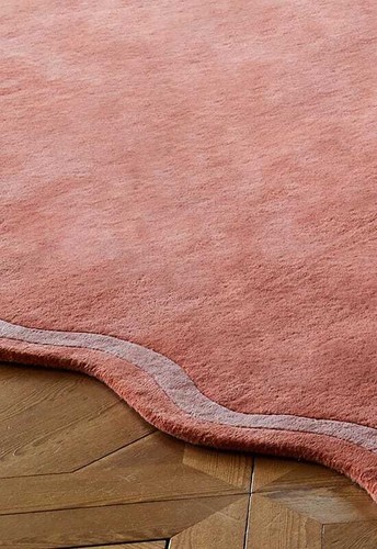 Hand Tufted Scallop Modern Lavender Rug 100%Woolen Rug For Bedroom ...