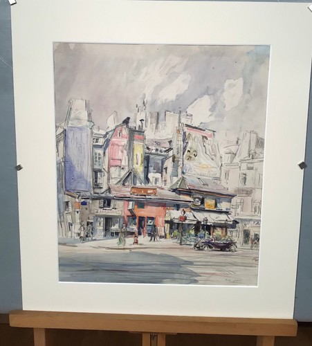 Paris, Place Saint André Des Arts Aquarelle Eugène Veder (1876-1936) | eBay