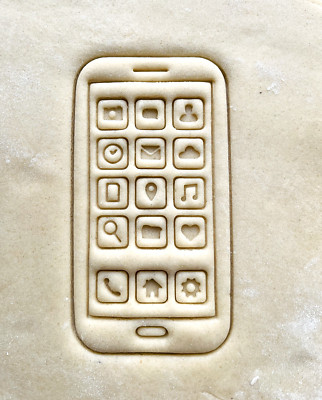 Smart Phone cookie cutter & Stamp - mobile - iPhone - Android biscuit ...