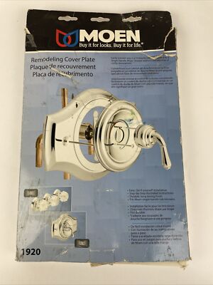 Moen 1920 Remodeling Cover Plate for 2 and 3 Handle Tub - Chrome OPEN ...