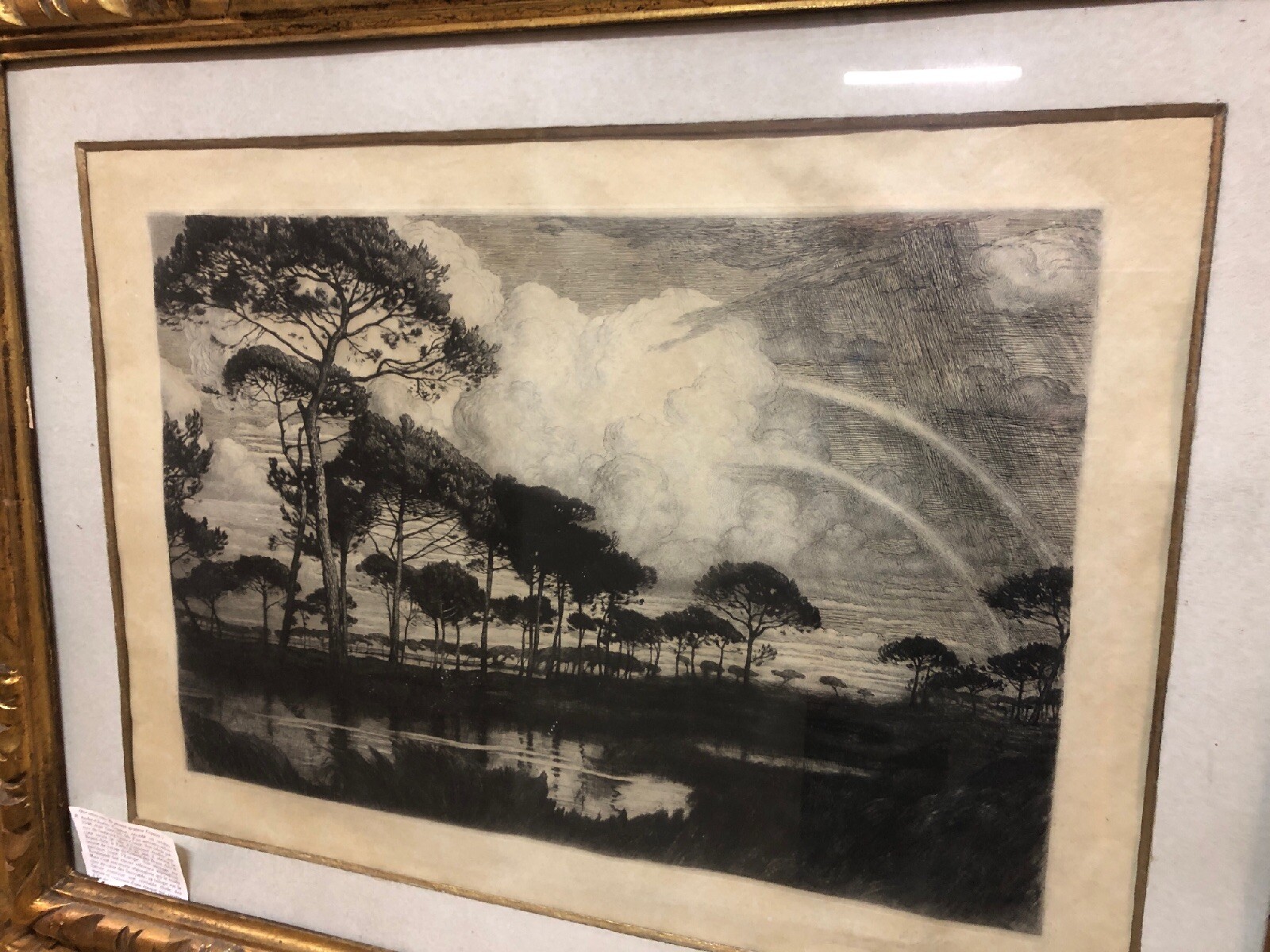 Gravure Andre Charles Coppier Paysage Cadre Doré | eBay