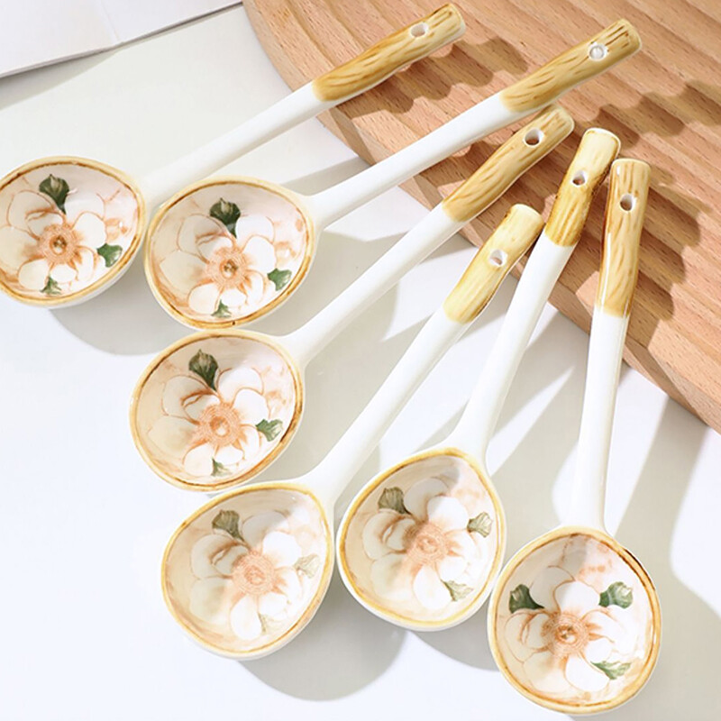Cute Ceramic Spoon Cute Little Soup Spoon Ice Cream Hand Painted ...