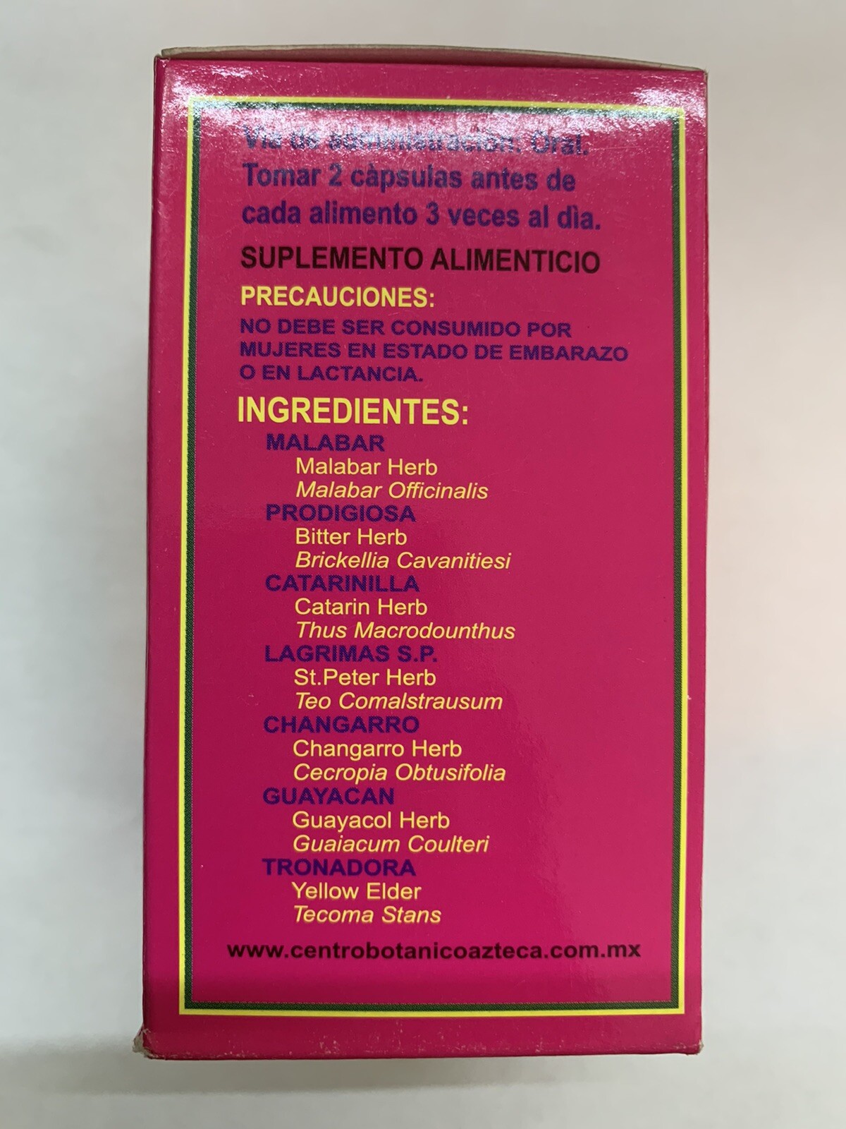 Betil Capsulas Malabar Prodigiosa Catarinilla Tronadora Guayacan ...