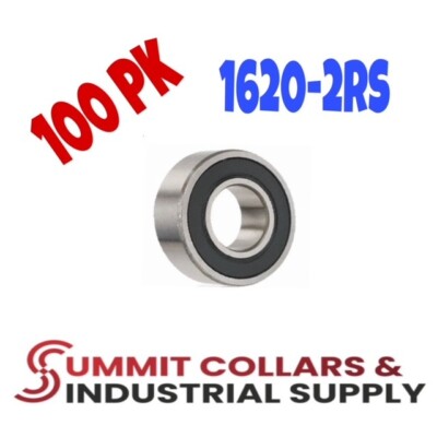 (100 EACH) 1620 2RS SEALED BALL BEARING 7/16 ID X 1-3/8 OD X 7/16 WIDE ...
