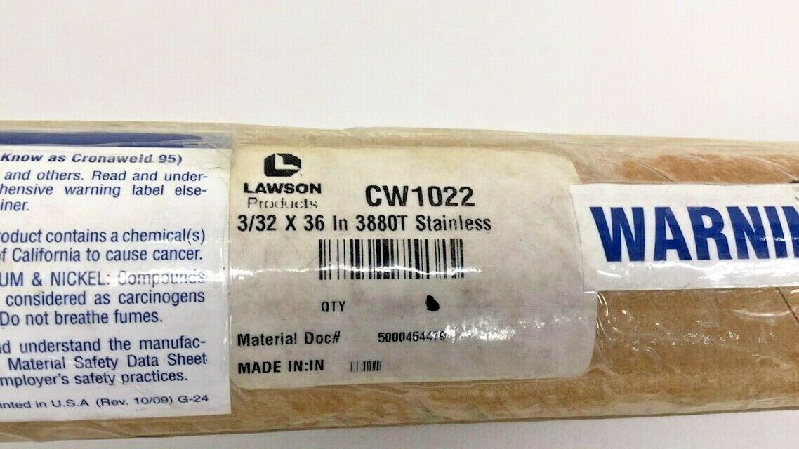 Lawson CW1022 TIG Wire 3880T Stainless Steel 3/32 " (2 Lb -Appro Pieces ...