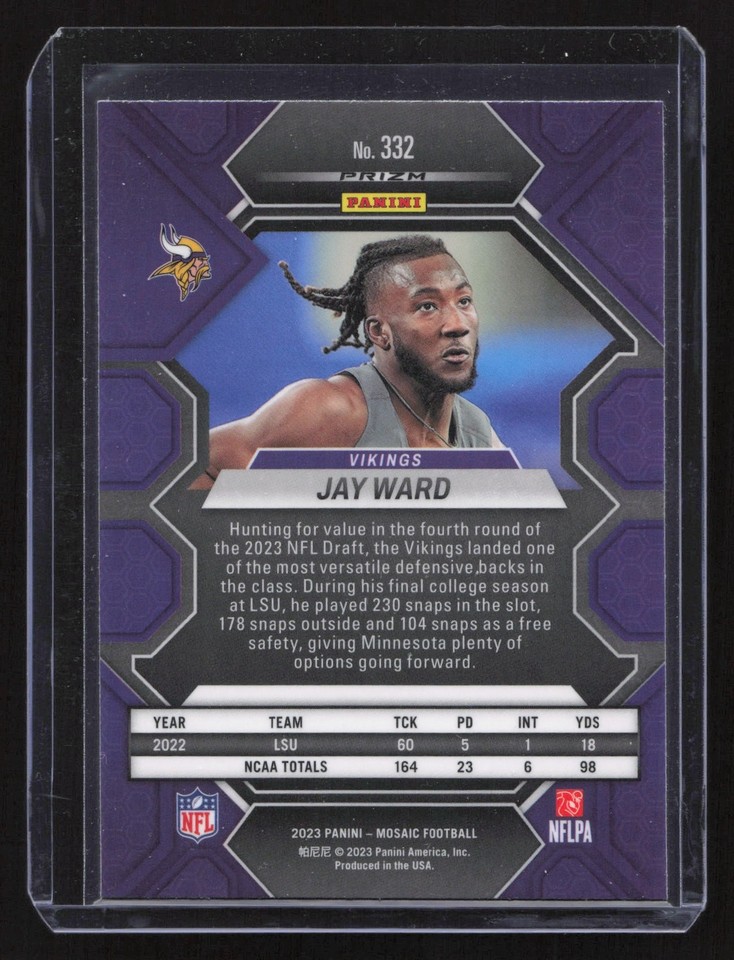 Jay Ward 2023 Panini Mosaic #332 Green Mosaic Minnesota Vikings ...