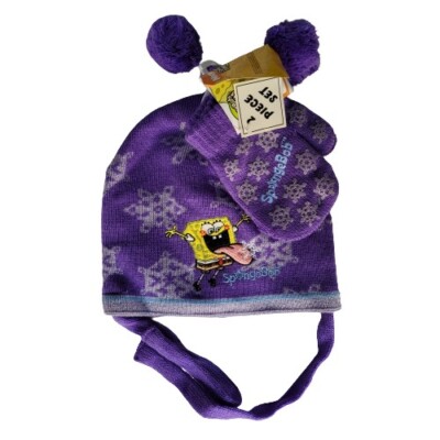 Vintage Kids SpongeBob Winter Hat And Mittens Set Kids Toddlers | eBay