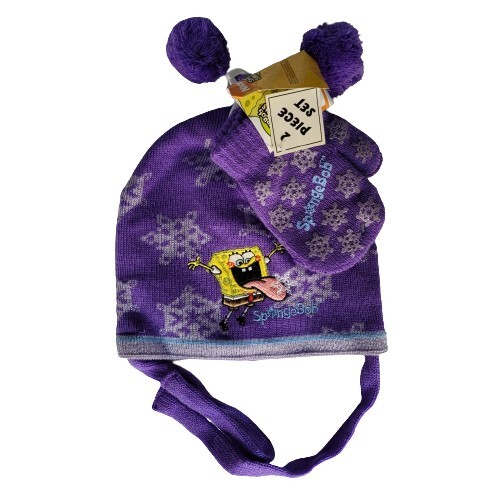 Vintage Kids SpongeBob Winter Hat And Mittens Set Kids Toddlers | eBay