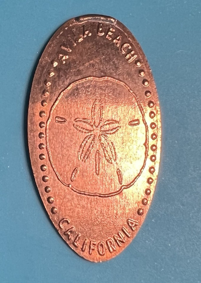 Elongated Penny (Sand Dollar, Avila Beach, CA) *RARE Sand Dollar Design ...