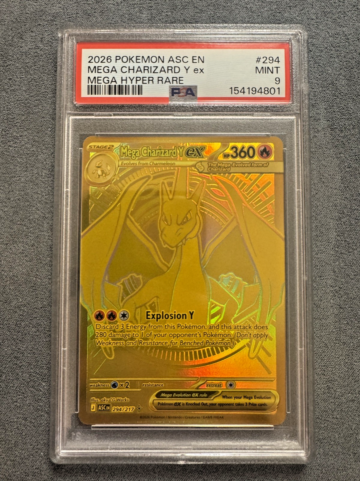 MEGA CHARIZARD Y EX ASCENDED HEROES MEGA HYPER RARE 2026 POKEMON PSA 9 ...