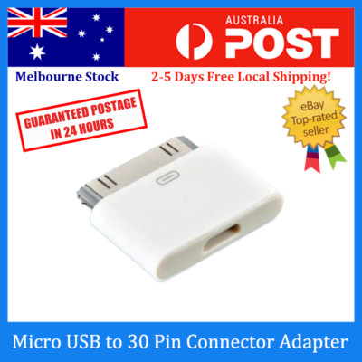 Micro USB Female to 30 Pin Connector Male Adapter Converter for iPhone ...