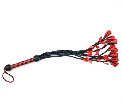 Real Cowhide Leather Floggers Cat-O-Nine Flower Tails Handmade Spanking ...