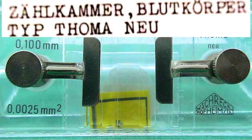 0,1mm BLUT ZÄHLKAMMER THOMA LABOR BLUTKÖRPER BLOOD CELL COUNTING ...