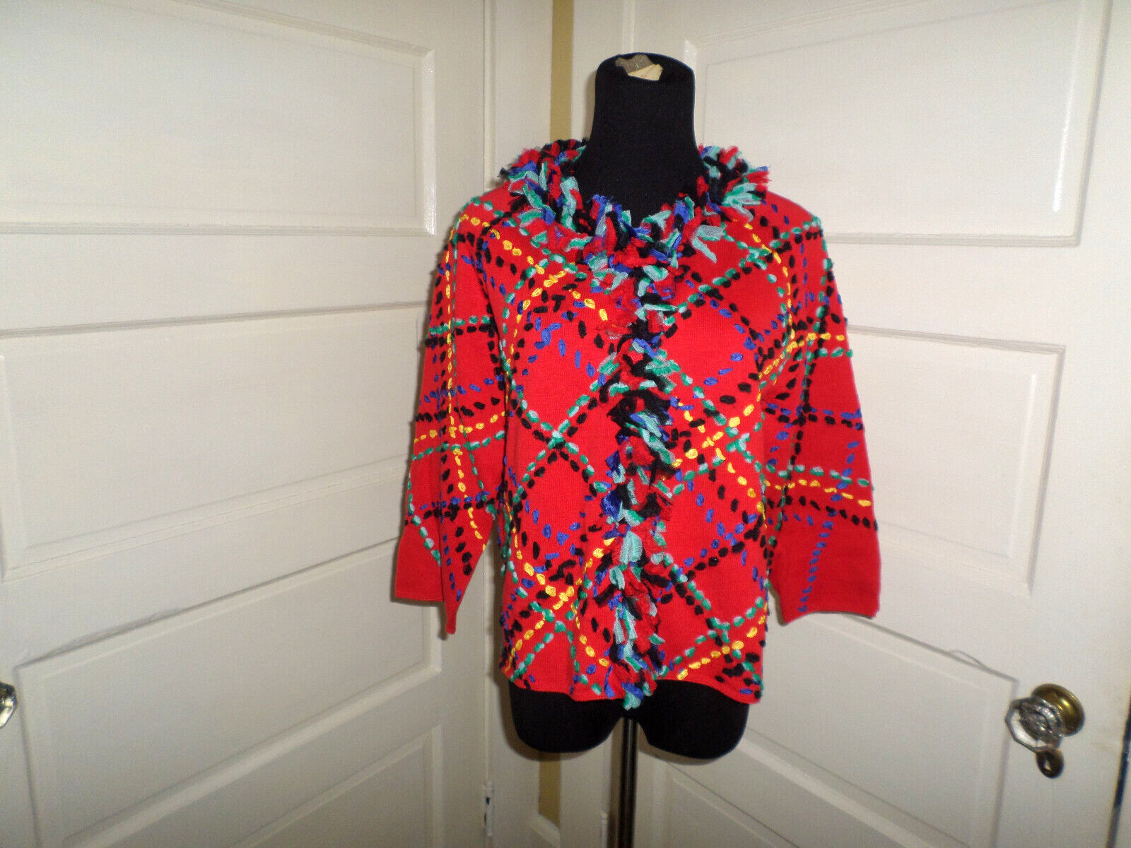 Michael Simon Womens Red Ribbon Spaghetti Sweater siz… - Gem