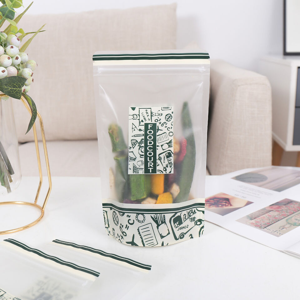 Matte Frosted Print Design Stand Up Resealable Reclosable Food ...