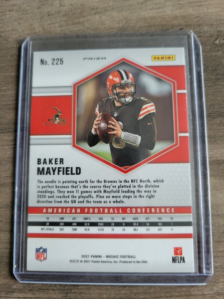 2021 Panini Mosaic Baker Mayfield Yellow Reactive Prizm! #225! | eBay