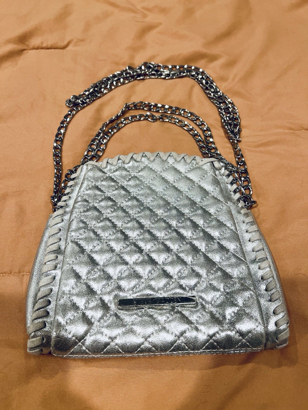 Steve Madden Silver Metallic Crossbody Handbag Purse … - Gem