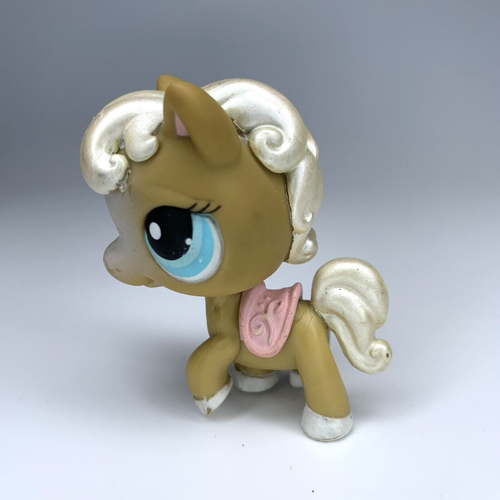 Littlest Petshop LPS Horse Pony #124 Toy Action Figure Doll Tan Pink ...