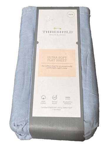 Threshold Twin Ultra Soft 300 Thread Count Flat Sheet OEKO-TEX- Light ...