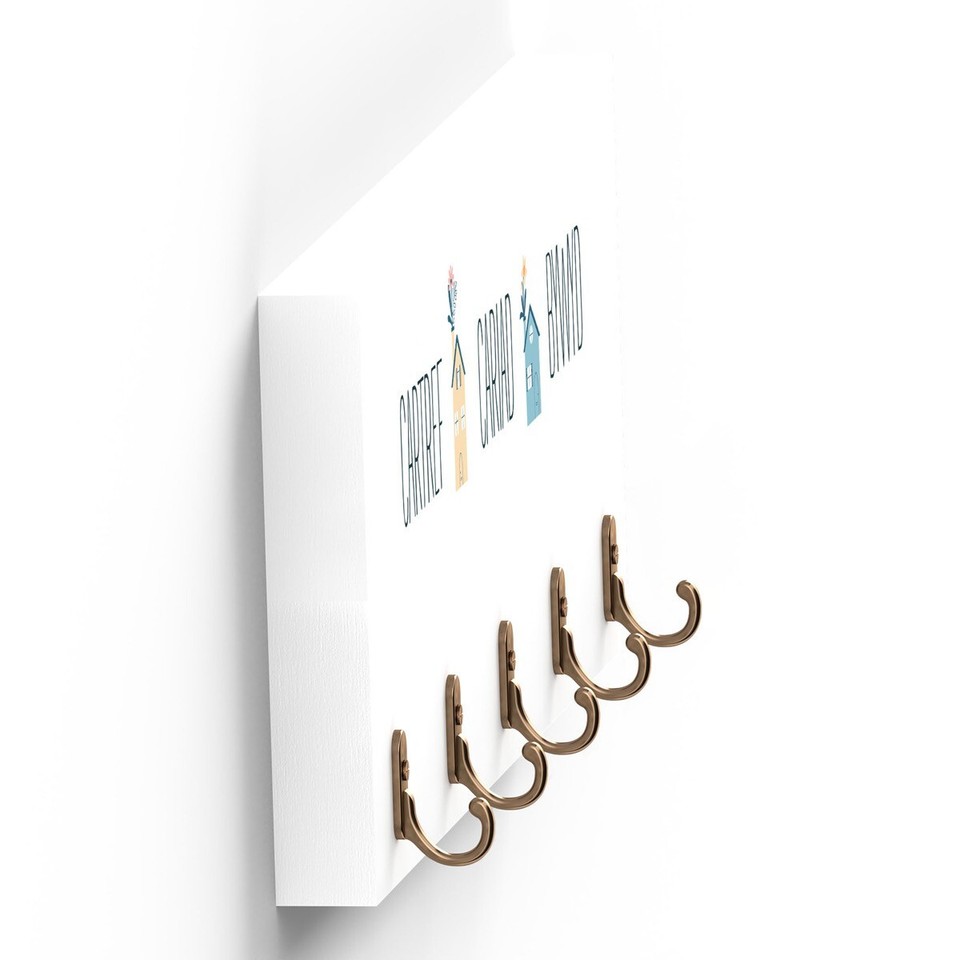 Welsh Keys Key Rack 5 Hooks Holder Wall Hooks Rac Allweddi Catref ...