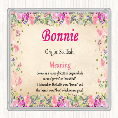 Bonnie Name Meaning Drinks Mat Coaster Floral | eBay UK