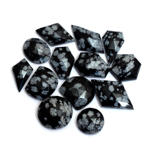 Snowflake Obsidian Finest Quality 10mm-20mm Fancy Rose Cut Faceted ...