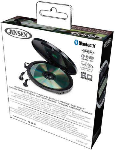 Jensen CD-60R-BT Portable CD Player Bluetooth FM Radio 60 Second Anti ...