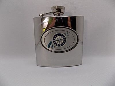 Seattle Mariners Baseball Stainless Steel 6 oz Hip Flask MLB Fan ...