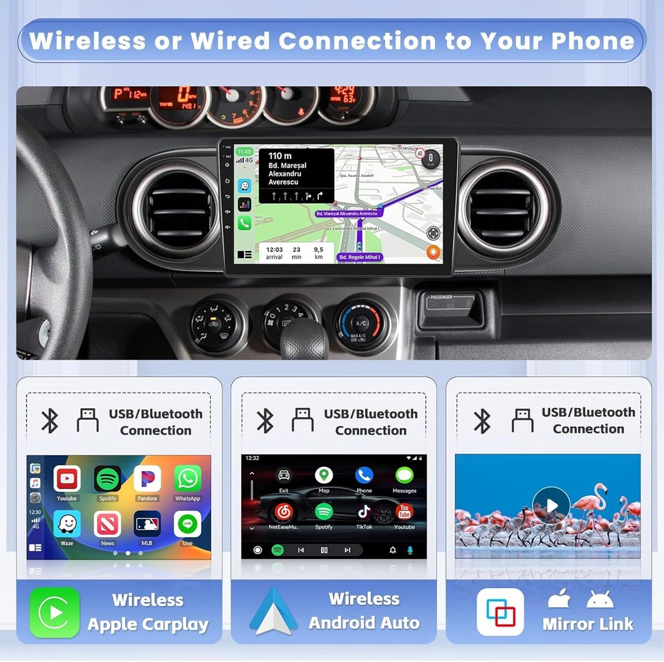 Car Stereo Radio Navi GPS BT For Scion XB 2008-2015 Android 13 Carplay ...