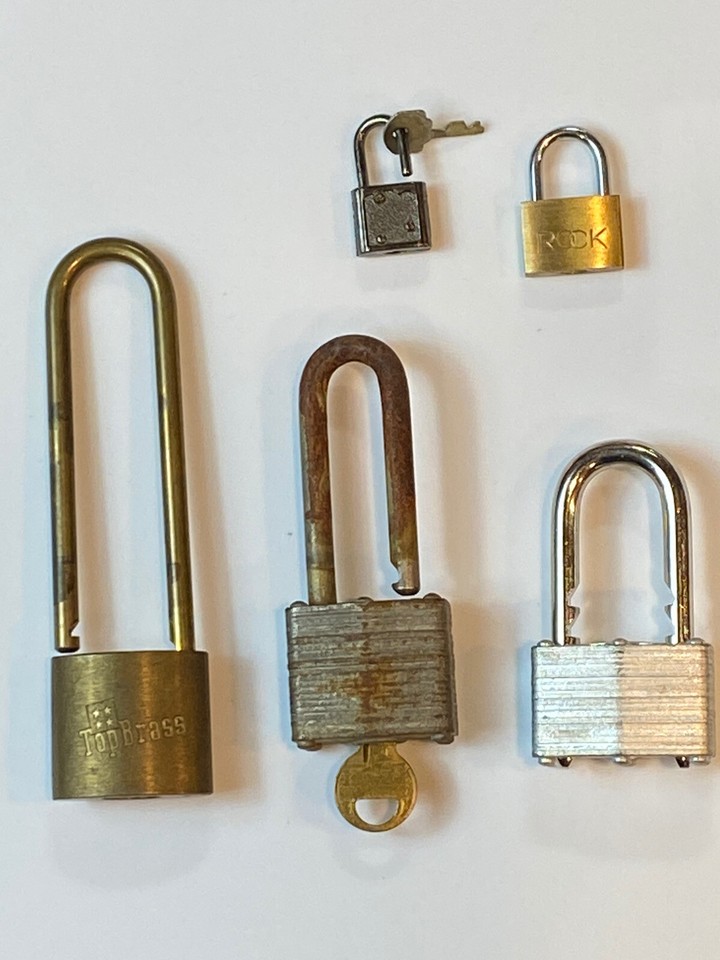 5 Locks: Master Padlocks, Top Brass with Very Long Shaft, & Small ...