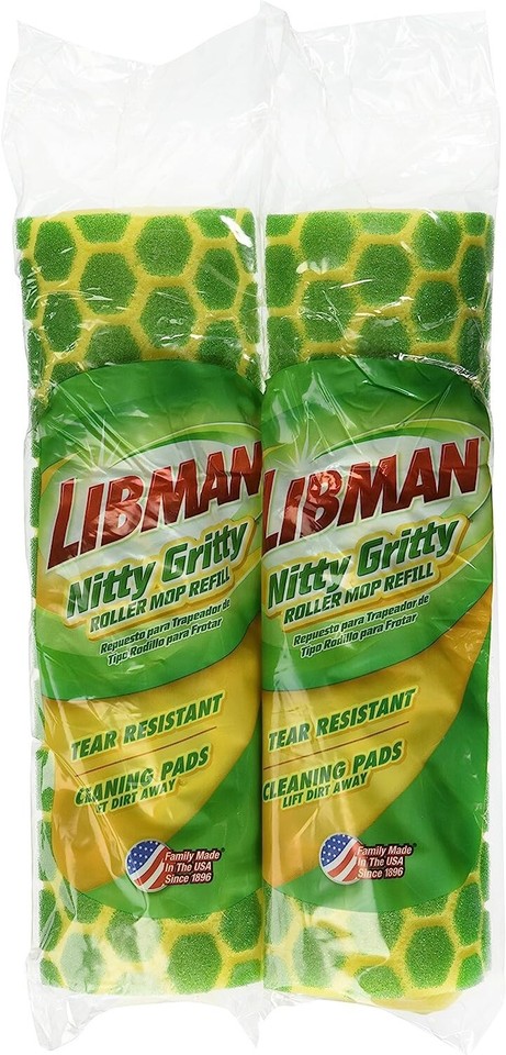 Tear-Resistant Sponge Refill Duo for Libman Nitty Gritty Roller Mop ...