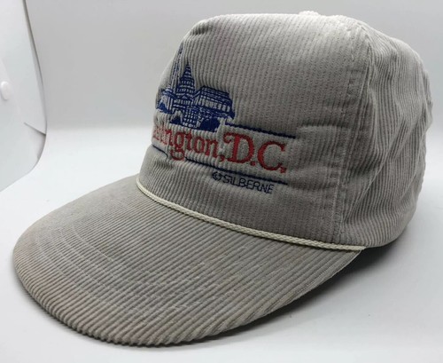 Washington DC Cap Hat Adult Trucker Gray Corduroy Snapback Vintage Look ...
