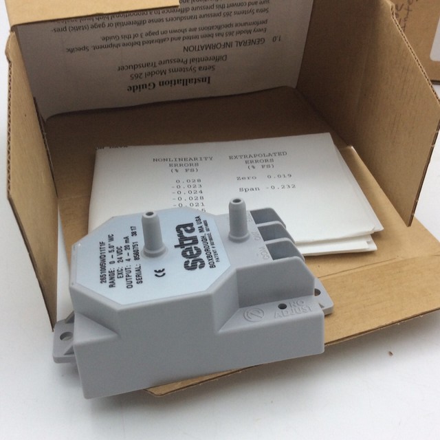 SETRA Pressure Transducer 2651-005W-D-11-T1-F / 2651005WD11T1F () for ...