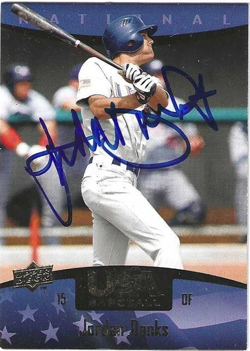 Signed 2008 Upper Deck USA Baseball 3 Jordan Danks Chicago White Sox ...