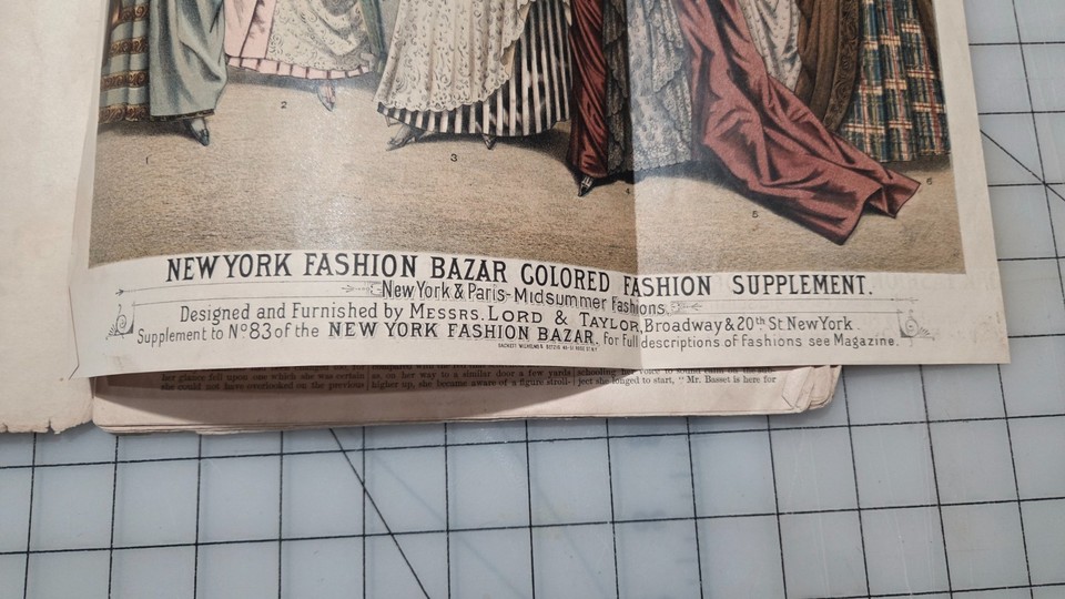 1886 New York Fashion Bazar August Magazine George Munro Victorian Mail ...