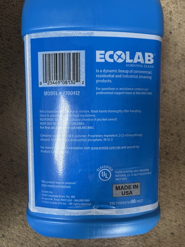 ECOLAB 1 Gal. High Traffic Low Maintenance Non Slip Floor Finish for ...