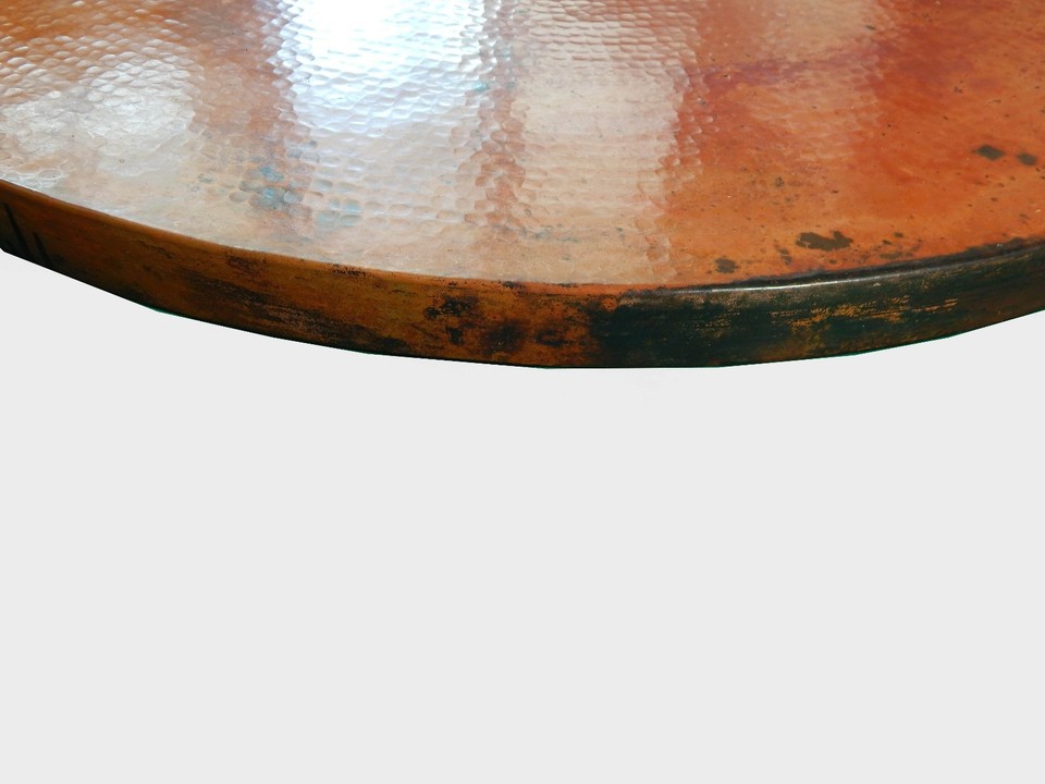 Mexican Round Copper Table Top Hand Hammered 54 Inches Natural Patina ...