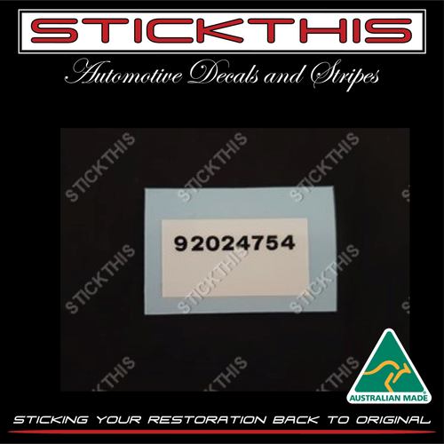 Picking Label VL 18mm Rear Sway Bar Label 92024754 Decal Sticker Suit ...