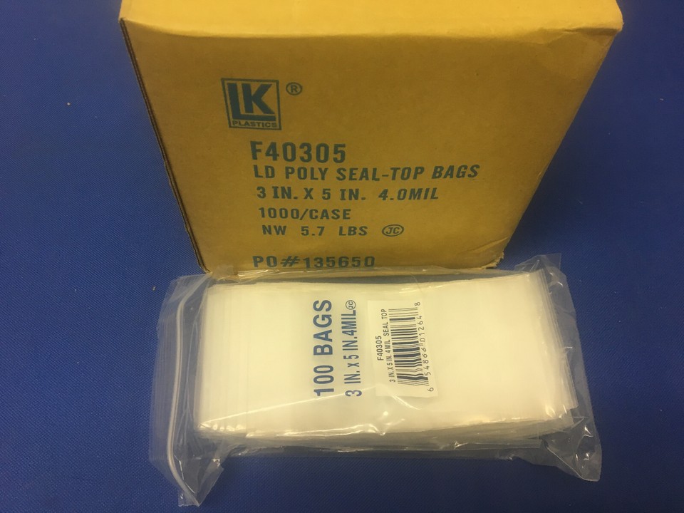 3x5 Clear 4Mil Plastic Zip Seal Lock Top Reclosable Poly Bags 4 Mil | eBay