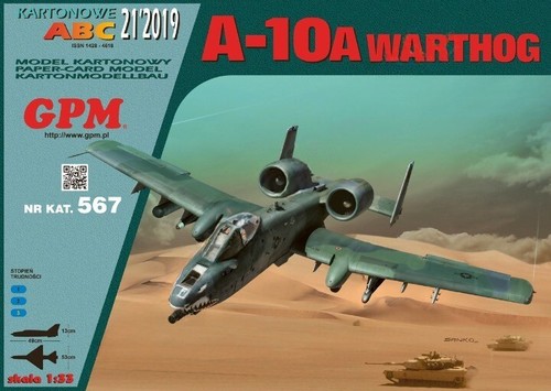 Card Paper Cut Out Model Kit Fighter Plane A-10A Warthog GPM Scale 1:33 ...