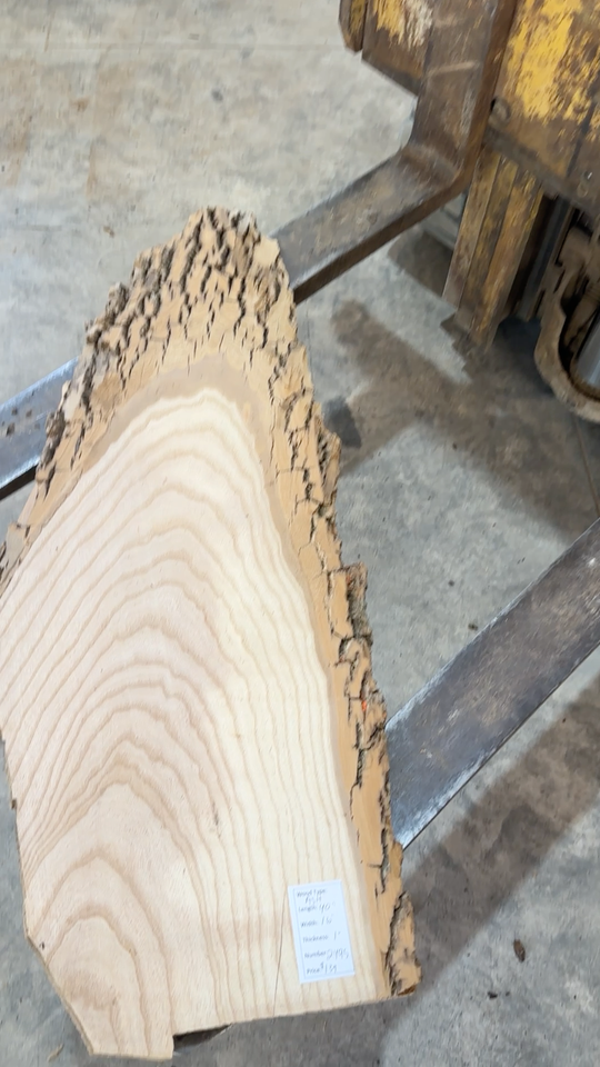 White Ash slab #2495, live edge slab, unfinished, free shipping | eBay