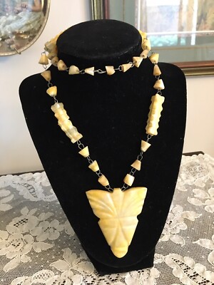 Vintage Aztec Style Agate Stone Arrowhead Accent Necklace 30” | eBay