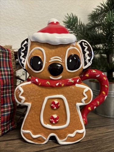Disney Stitch Gingerbread Cookie Christmas Mug With Santa Hat Topper ...