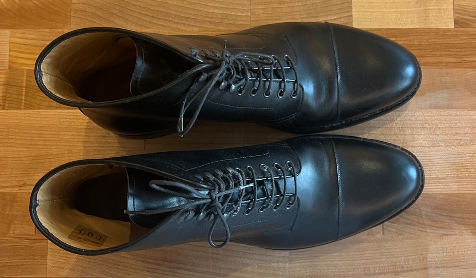 Carlos Santos / Skoaktiebolaget - Men’s Calfskin Letter Dress Boots ...