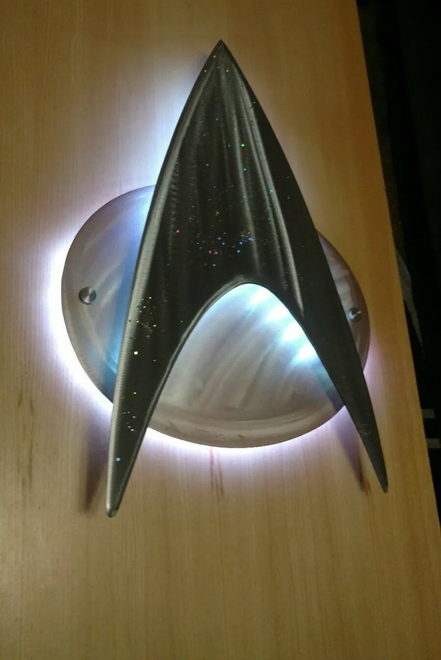 metal Wall art Star trek signs logo LED lit home decor plasma cut steel ...