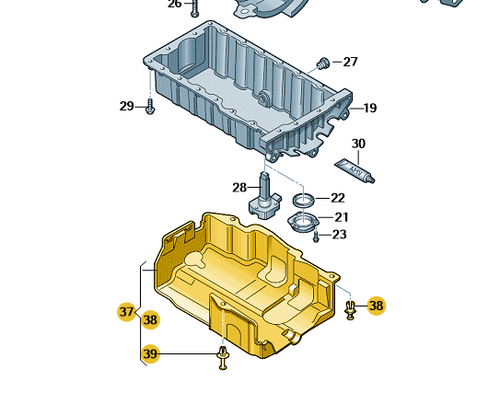 ★ORIGINAL VW Audi Seat Skoda Deckel für Ölwanne mit Bef.teilen ...