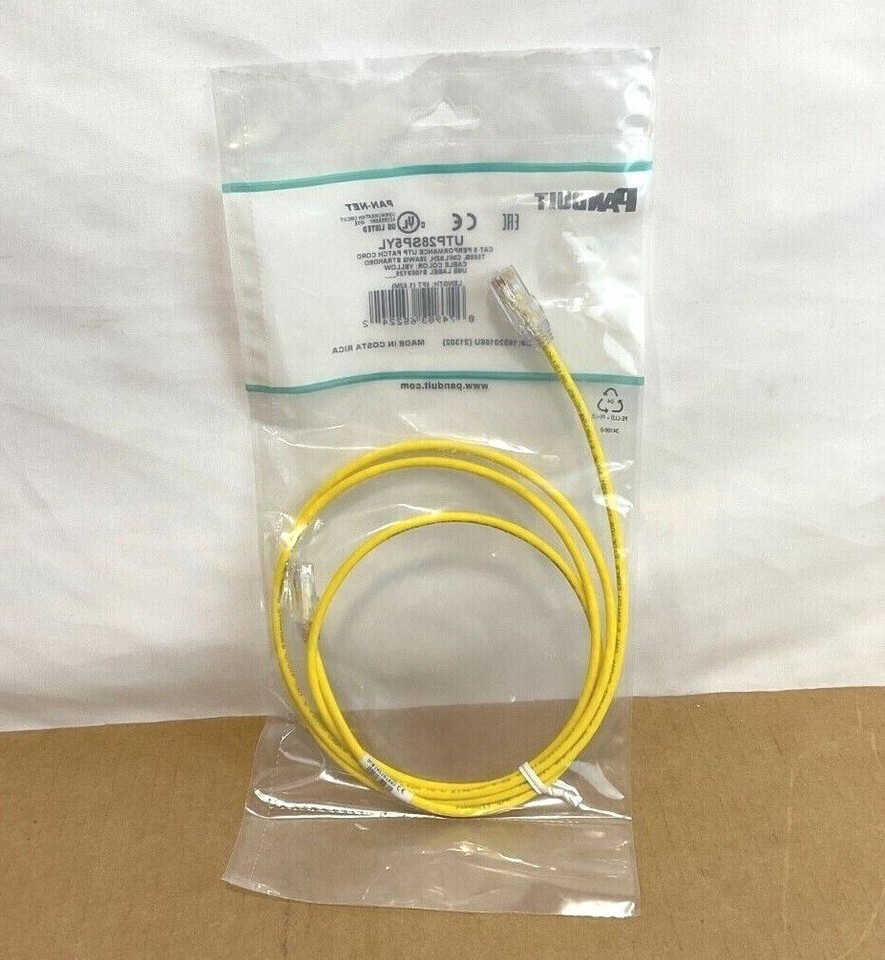 Panduit CAT-6 Patch Cable - 5 feet Yellow UTP28SP5YL ️️ ️️ Factory ...